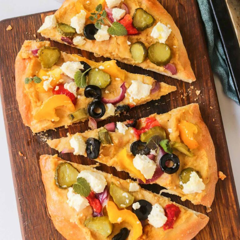 Mediterranean Naan Pizza - Simply Low Cal